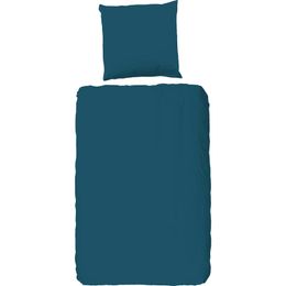 PURE luxury collection Bettw&auml;sche &raquo;Pure uni&laquo; 2 Stk. Mikrofaser, Pflegeleicht, Weich, unifarben, Rei&szlig;verschluss blau Microfaser, Obermaterial: 100% 