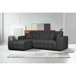 Home Affaire Ecksofa &raquo;Nosia L-Form&laquo; incl. 2 Zierkissen, mit feiner Steppung grau 100% Polyester B/H/T: 234cm x 85cm x 163cm, Struktur fein, Recamiere 