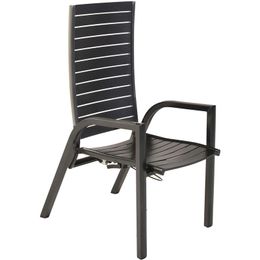 Merxx Gartensessel &raquo;&raquo;Siros&laquo;&laquo; Set, 2 Stk. tlg. verstellbar durch Gasdruck grau Aluminium B/H/T: 70cm x 99,5cm x 54,5cm
