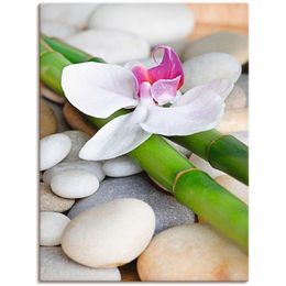 Artland Leinwandbild &raquo;Zen Orchidee&laquo; Zen 1 Stk. tlg. auf Holzrahmen gespannt wei&szlig; B/H/T: 45cm x 60cm, Leinwandbild Zen Hochformat, 1 Stk.