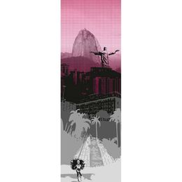 ARCHITECTS PAPER Fototapete &raquo;Rio De Janeiro&laquo; Grafik Tapete Stadt Rio Pink Schwarz Wei&szlig; Panel,00m x 2,80m lila Vlies B/L: 1m x 2,8m