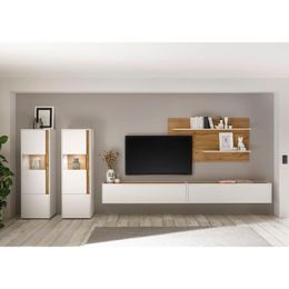Home Affaire Wohnwand &raquo;City/Giron, moderne Anbauwand, Komplettset in vielen Farben verf&uuml;gbar&laquo; Set, 5 Stk. tlg. wei&szlig; Holzwerkstoff B/H/T: 440cmcm x 