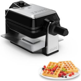 Krups Waffeleisen &raquo;Professional, f&uuml;r 2 dicke Waffeln, sp&uuml;lmaschinengeeignete Platten&laquo; 1200 W 7 Br&auml;unungsstufen und Vorheizfunkion, drehbar, Auffangschale, 