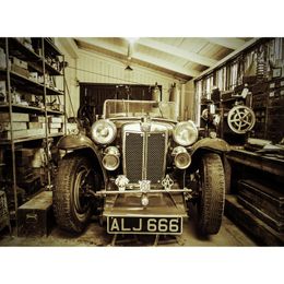 papermoon Fototapete &raquo;Vintage Sports Car&laquo; glatt bunt Vlies B/L: 2,5m x 1,86m, Bahnen: 5 Stk.