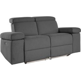 Home Affaire 2-Sitzer &raquo;Kilado&laquo; mit Relaxfunktion, verstellbarer Armlehne, Kopfteilverstellung grau Struktur fein (95% Polyester 5%Nylon) B/H/T: 172cm 