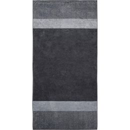 Dyckhoff Saunatuch &raquo;Two-Tone Stripe&laquo; Made in Germany, aus 100% Baumwolle, trocknergeeignet silber Walkfrottee, Obermaterial: 100% Baumwolle B/L: 100cmx200cm, 1