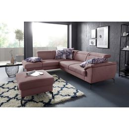 Sit & More sit&more Ecksofa &raquo;Percy L-Form&laquo; 15 cm Fu&szlig;h&ouml;he, Sitztiefenverstellung, wahlweise in 2 Fu&szlig;farben lila B/H/T: 270cm x 80cm x 235cm, Luxus-Microfaser 