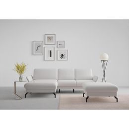 Sit & More sit&more Ecksofa &raquo;Fashion L-Form&laquo; wahlweise mit Kopfteilverstellung und Vorziehsitz, motorisch silber B/H/T: 253cm x 84cm x 165cm, Soft clean, 