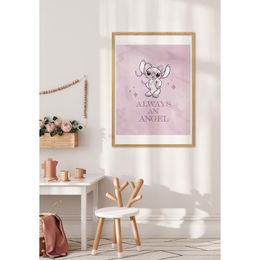 Komar Bild &raquo;Stitch Always an Angel&laquo; Disney 1 Stk. tlg. Wandbild zur Dekoration im Kinderzimmer - ohne Rahmen rosa Massivholz, Papier B/H/T: 50cm x 70cm, 