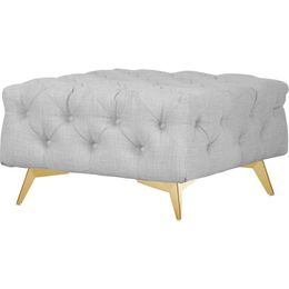 Home Affaire Polsterhocker &raquo;Glynis&laquo; aufw&auml;ndige Knopfheftung, moderne Chesterfield Optik, Fu&szlig;farbe w&auml;hlbar grau Struktur (100% Polyester);Samtoptik (
