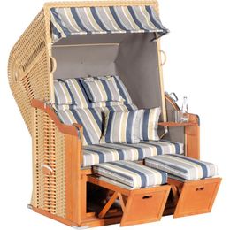 SunnySmart Strandkorb &raquo;Rustikal 255 Plus&laquo; 2-Sitzer, komplett montiert, Oberkorb in einem St&uuml;ck geflochten beige Einheitsgr&ouml;&szlig;e