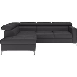 COTTA Ecksofa &raquo;Sammy L-Form&laquo; mit Kopfteilverstellung, wahlweise mit Schlaffunktion & Bettkasten schwarz Microfaser Primabelle (100% Polyester);Die 
