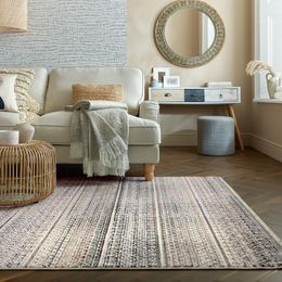 FLAIR RUGS Teppich &raquo;Camino&laquo; rechteckig 8 mm H&ouml;he Flachgewebe, Skandi, Esszimmer, Wohnzimmer, Flur beige Kunstfaser B : 80cm 1 Stk., 8mm, L: 140cm