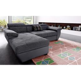 COTTA Ecksofa &raquo;Speedway L-Form&laquo; mit Kopfteilverstellung, wahlweise mit Schlaffunktion & Bettkasten Edles Flachgewebe ( 100% Polyester ) / Feine 