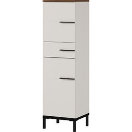 Germania Midischrank &raquo;Yonkers&laquo; Hochwertige ABS-Kanten, Steggriffe, hohe F&uuml;&szlig;e aus Metall, T&uuml;rd&auml;mpfung braun Kaschmir/Nussbaum-Nachbildung, B/H/T: 34cm 