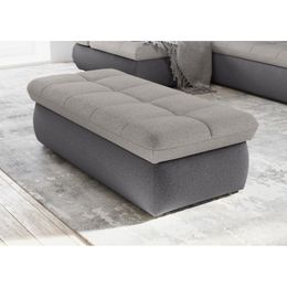 DOMO collection Polsterhocker &raquo;MORIC 136x64 cm, praktisch und komfortabel&laquo; inklusive Stauraum grau 100% Polyester B/H/T: 136cm x 43cm x 64cm, Webstoff