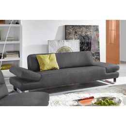 W.Schillig 2-Sitzer &raquo;taboo Designsofa mit hohem Sitzkomfort, Breite 202cm, Sitztiefe 59cm&laquo; mit Normaltiefe, inklusive Armlehnenverstellung grau 