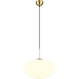 Trio Leuchten Pendelleuchte &raquo;FOMENTO, H&auml;ngelampe mit Glasschirm, exkl 1x E27 max 15W&laquo; E27 1 Stk. warmwei&szlig; - kaltwei&szlig; Glas H&auml;ngeleuchte H&ouml;he 150 cm, 