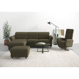 Sit & More sit&more Ecksofa &raquo;Grenoble L-Form mit Federkern&laquo; wahlweise mit Schlaffunktion, Bettkasten, Arm- und Kopfteilverstellung gr&uuml;n B/H/T: 251cm x 85cm x 