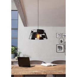 Eglo H&auml;ngeleuchte &raquo;PONTEFRACT Pendellampe, Stahl, E27, Esszimmerlampe, H&auml;ngelampe, Lampe&laquo; E27 1 Stk. H&auml;ngeleuchte, H110 x &Oslash;42 cm, schwarz, 1X40W exkl.