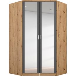 Rauch Eckkleiderschrank &raquo;Bremen&laquo; mit 8 Einlegeb&ouml;den grau Holzwerkstoff B/H/T: 117cm x 199cm x 118cm