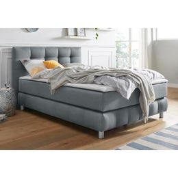 Home Affaire Boxspringbett &raquo;Salo&laquo; incl. Topper, 6 Breiten, 2 H&auml;rtegrade, TFK auch in H&auml;rtegrad 4 grau Struktur (100% Polyester);Bezug der 