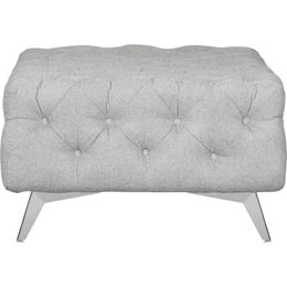 Home Affaire Polsterhocker &raquo;Amaury&laquo; Chesterfield-Optik, Breite 80cm, Fu&szlig;farbe w&auml;hlbar silber Struktur (100% Polyester);Samtoptik (100% Polyester) B/H/