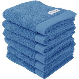 Tom Tailor HOME G&auml;stehandtuch &raquo;COLOR BATH&laquo; 100% Baumwolle, 30x50 cm, uni, gro&szlig;e Farbauswahl blau Frottier, Frottier B/L: 30cmx50cm, 6 Stk., Frottier