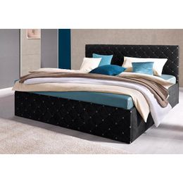 Westfalia Schlafkomfort Polsterbett inkl. Bettkasten bei Ausf&uuml;hrung mit Matratze schwarz Bezug Bett: Microfaser (100% Polyester);Bonnell-Federkernmatratze: 51% Polypropylen, 