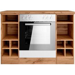 KOCHSTATION Herdumbauschrank &raquo;KS-Lana&laquo; Breite 120 cm wei&szlig; Holzwerkstoff, MDF wotaneiche, B/H/T: 120cm x 86cm x 60cm