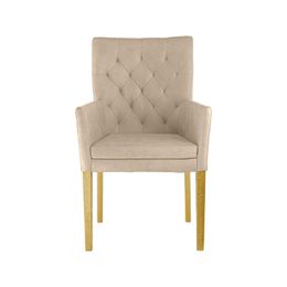 Home Affaire Armlehnstuhl &raquo;Colorado&laquo; () 1 Stk.Gestell aus Massivholz beige Polyester B/H/T: 60cm x 94,5cm x 60cm, 1 Stk., Microfaser Lederoptik