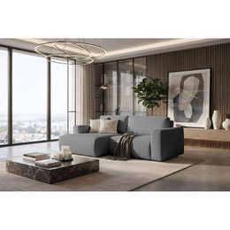 Home Affaire Schlafsofa &raquo;Noord Schlafecksofa, Breite 250 cm&laquo; Cord, Struktur, Webstoff, mit Wellenunterfederung, Massivholzrahmen grau 94% Polyester, 6
