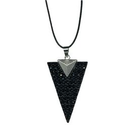 Firetti Damen Lange Kette &raquo;Schmuck Geschenk Sparkling Triangle&laquo; schwarz Kunststoff Metall Textil, L: 78