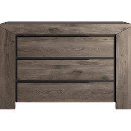 Kombikommode &raquo;Kommode 3 Schubladen&laquo; In 2 Farben erh&auml;ltlich braun Holzwerkstoff B/H/T: 123cm x 80cm x 45cm, 3 Stk.