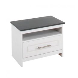 OTTO home Schuhbank &raquo;Lukas, Sitzbank, Sitzkommode&laquo; aus massiver Kiefer, mit dekorativen Fr&auml;sungen wei&szlig; FSC -zertifiziertes Massivholz B/H/T: 60cm x 