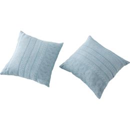 OTTO home Kissenbez&uuml;ge &raquo;Toscana Kissenbezug&laquo; passend zur Tagesdecke Toscana, in Gr&ouml;&szlig;e 50x50 cm blau Mischgewebe, Obermaterial: 80% Baumwolle, 10% 