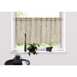 OTTO home Scheibengardine &raquo;Anna&laquo; &Ouml;sen 1 Stk. tlg. Viskose & Polyester, &Auml;ste-Motiv beige Ausbrenner, Polyester 30cm, &Ouml;sen, 120cm