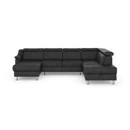 Sit & More sit&more Wohnlandschaft &raquo;Freetown U-Form&laquo; Kopfteilverstellung und Federkern, wahlweise mit Schlaffunktion grau B/H/T: 315cm x 84cm x 216cm, Luxus-