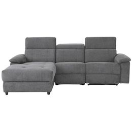Home Affaire Ecksofa &raquo;Binado, L-Form,&laquo; mit manueller oder elektrischer Relaxfunktion mit USB-Anschluss grau Webstoff (95% Polyester/5% Nylon) B/H/T: 