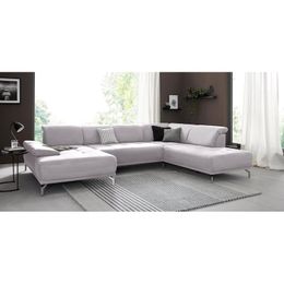 OTTO home Wohnlandschaft &raquo;Caluna&laquo; Inkl.Sitztiefenverstellung, wahlweise mit Kopf- und Armteilverstellung silber Flachgewebe Mura: (100% Polyester);
