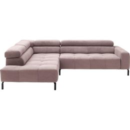 Home Affaire Ecksofa &raquo;Claya, L-Form, incl. Kopfteilverstellung, Breite 276 cm&laquo; wahlweise elektrischer Sitzvorzug rosa 95% Polyester, 5% Nylon B/H/T: 
