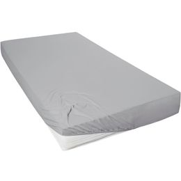 Primera Spannbettlaken &raquo;Mako-Feinjersey Spannbetttuch&laquo; Geeignet f&uuml;r Standardmatratzen bis 22 cm, 100% Baumwolle grau Mako-Jersey, Obermaterial: 100% Baumwolle