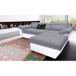 COTTA Ecksofa &raquo;Speedway L-Form&laquo; mit Kopfteilverstellung, wahlweise mit Schlaffunktion & Bettkasten Edles Flachgewebe ( 100% Polyester ) / Feine 