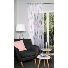 Home Wohnideen Gardine &raquo;PAOLO&laquo; Kr&auml;uselband 1 Stk. tlg. halbtransparent rot Voile, Obermaterial: 100% Polyester 225cm, Kr&auml;uselband, 140cm