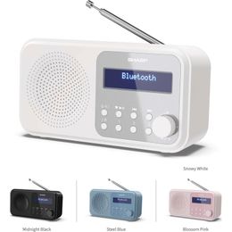 Sharp Radio &raquo;DR-P420&laquo; (A2DP Bluetooth AVRCP Bluetooth Bluetooth Digitalradio (DAB+) FM-Tuner mit RDS 2 W) wei&szlig; 40 Stationsspeicher, Batteriebetrieb