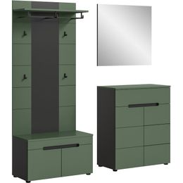 Home Affaire Garderoben-Set &raquo;REHAT, TOPSELLER!, 4-teilig, Breite 175 cm, individuell erweiterbar&laquo; Set, bestehend aus: Sitzbank, Paneel, Spiegel und 