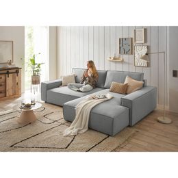 OTTO home Ecksofa &raquo;SHERWOOD XXL Leinenoptik 284, Big-Sofa L-Form, tiefe Sitzfl&auml;che 95 cm&laquo; Recamiere rechts/links, als Schlafsofa stellbar, Cord u. 