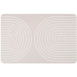 Wenko Badematte &raquo;Modell Nazca&laquo; H&ouml;he 10 mm schnell trocknend rutschfest, stark wasserabsorbierend, aus Kieselgur beige rechteckig (60cm x 39cm ), 1 Stk