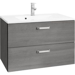 Welltime Waschbeckenunterschrank &raquo;Ravenna&laquo; Badm&ouml;bel, Waschtisch inkl. Waschbecken grau graphit, B/H/T: 70cm x 56cm x 47cm