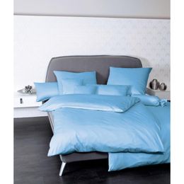 Janine Bettw&auml;sche &raquo;Colors&laquo; 3 Stk. feinf&auml;dige uni Bettw&auml;sche f&uuml;r alle Jahreszeiten, Markenrei&szlig;verschluss blau Mako-Satin, Obermaterial: 100% Baumwolle B/L: 